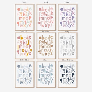 Neutral Alphabet Print | Alphabet Nursery Prints | Kids Room Wall Art ...