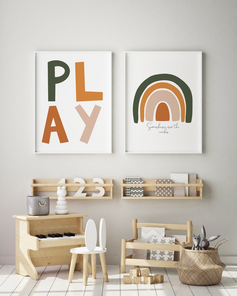Green Rainbow Boys Room Nursery Wall Art Rainbow Poster - Etsy UK