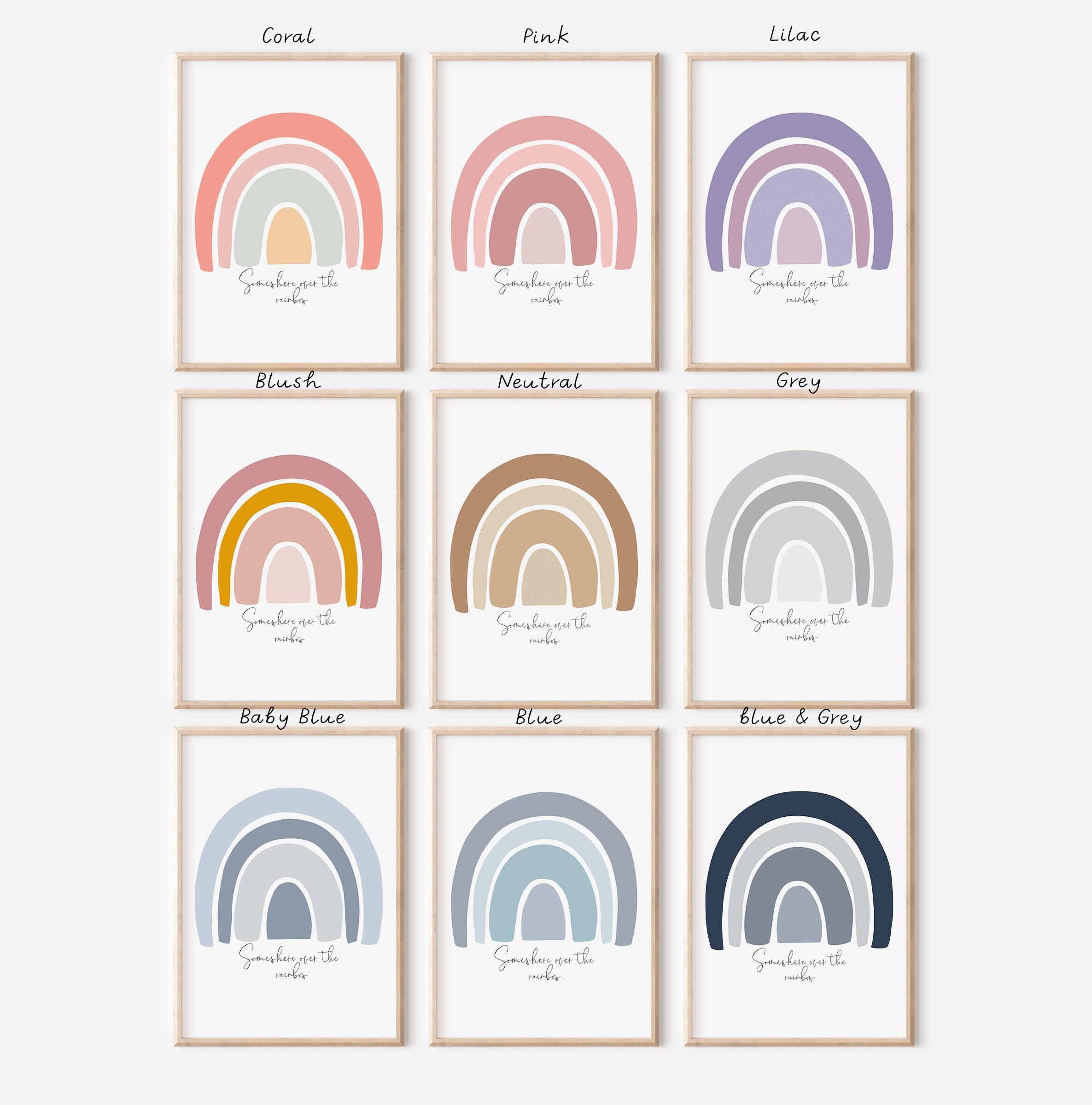 Grey Rainbow Boys Room, Nursery Wall Art, Rainbow Poster, Baby Boy ...