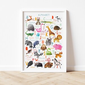 Animal Alphabet Print, Nursery Decor, Animal Nursery Prints, Kids Room ...