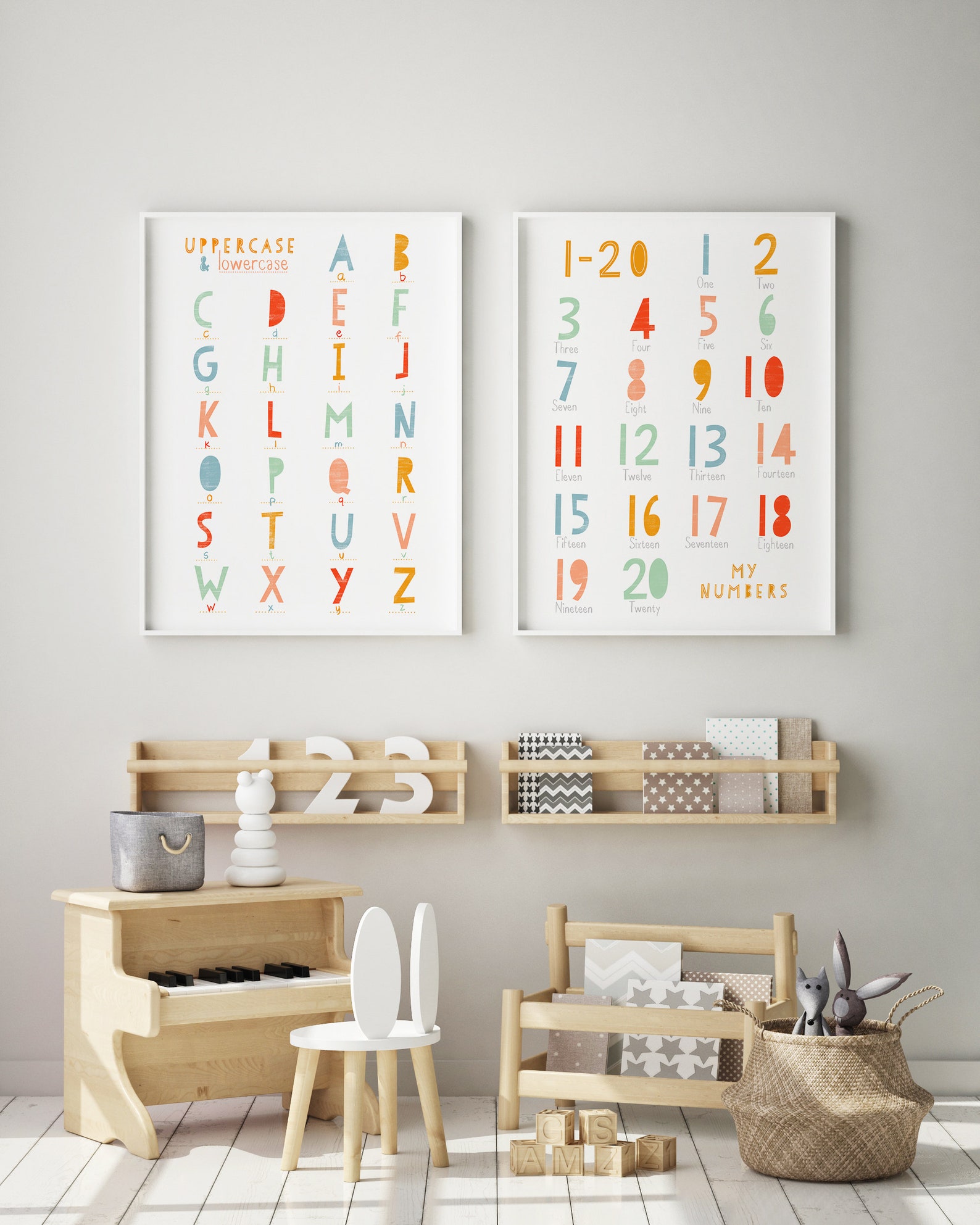 Alphabet print alphabet poster Nursery decor Nursery wall | Etsy