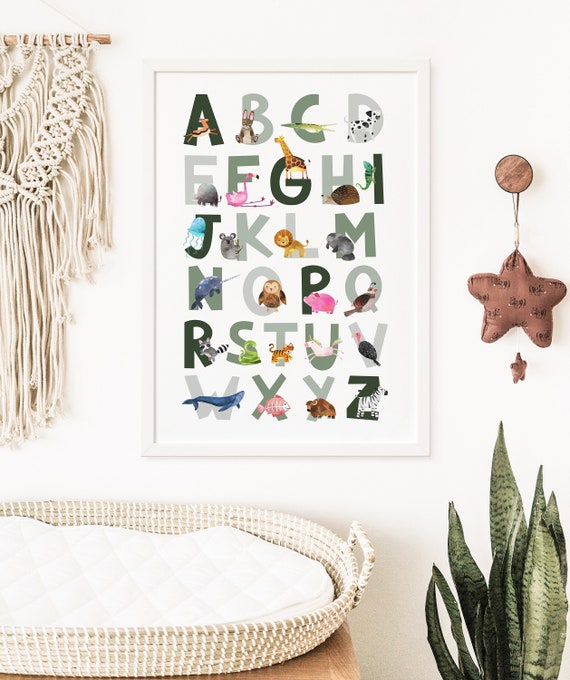 Etsy Alphabet Wall Poster Art