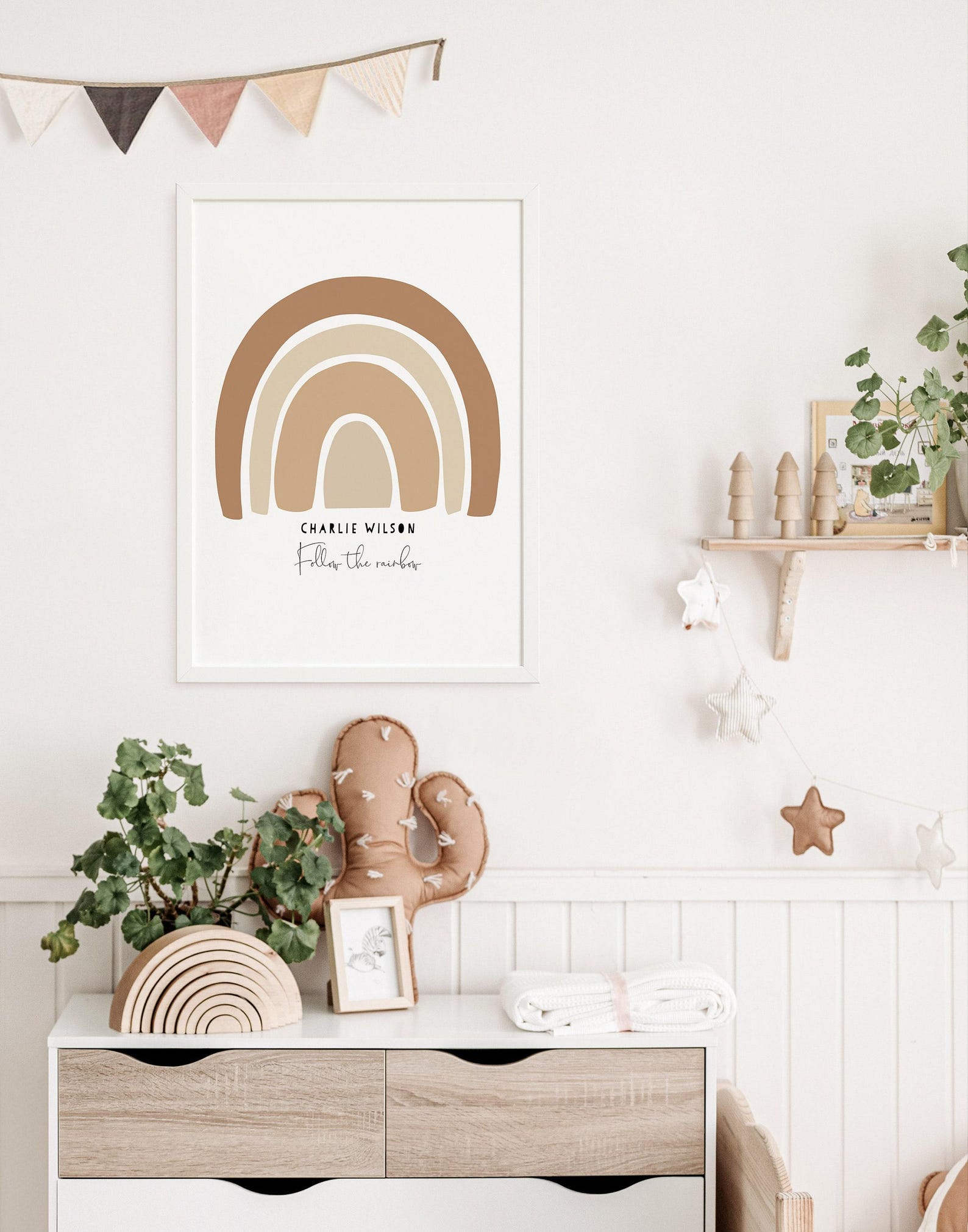 Pastel Personalised Rainbow Print, Nursery Wall Art, Rainbow Poster ...