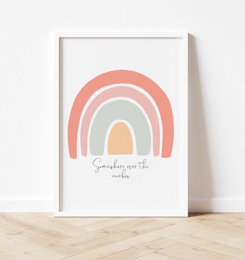 Pastel Rainbow, Rainbow Poster, Baby Girl Nursery Decor, Girls Room ...