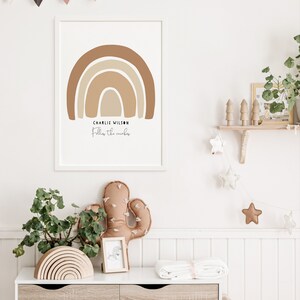 Pastel Personalised Rainbow Print, Nursery Wall Art, Rainbow Poster ...