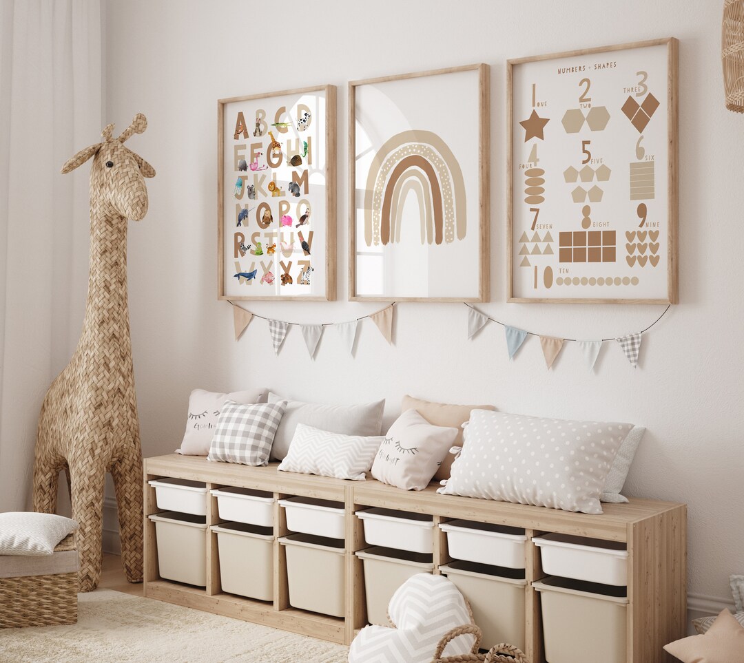 Neutral Animal Alphabet Print Animal Nursery Prints Kids - Etsy