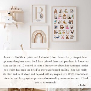 Neutral Animal Alphabet Print, Animal Nursery Prints, Kids Room Wall ...