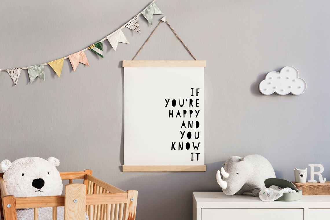 Happy Quote Nursery Decor Nursery Wall Art Kids Room Decor | Etsy