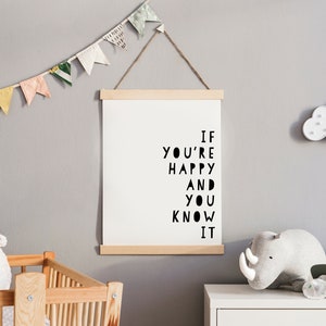 Happy Quote, Nursery Decor, Nursery Wall Art, Kids Room Decor, Fun Kids ...
