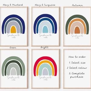 Blue Rainbow Boys Room, Nursery Wall Art, Rainbow Poster, Baby Boy ...