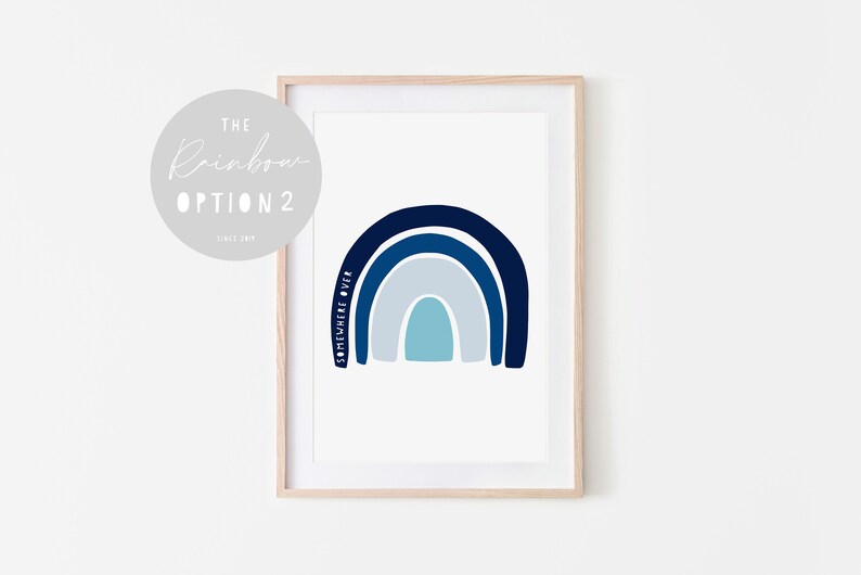 Blue Rainbow boys room Nursery wall art rainbow poster baby | Etsy