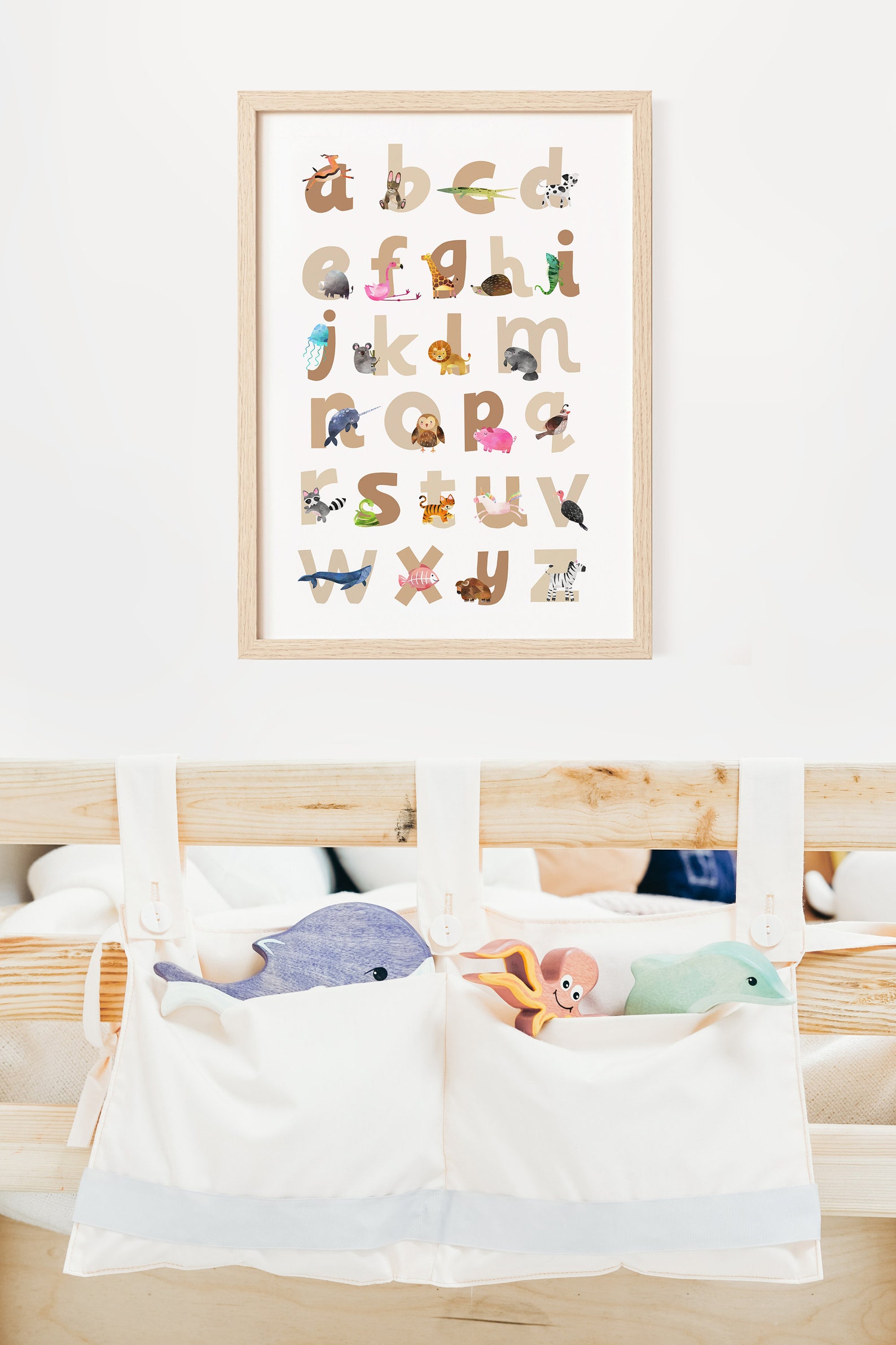 Neutral Animal Alphabet Print, Animal Nursery Prints, Kids Room Wall ...