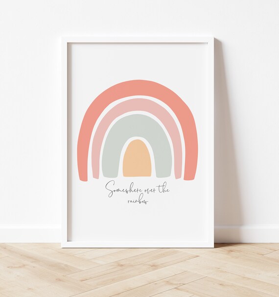 Pastel Rainbow Rainbow Poster Baby Girl Nursery Decor Girls - Etsy