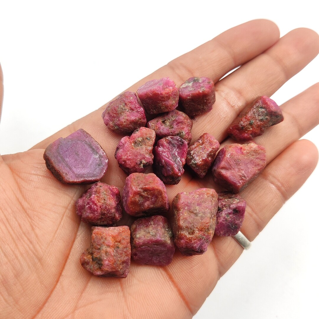 Ruby Raw 10 / 25 Piece LOT , Ruby Natural Gemstone Raw, Healing Crystal ...