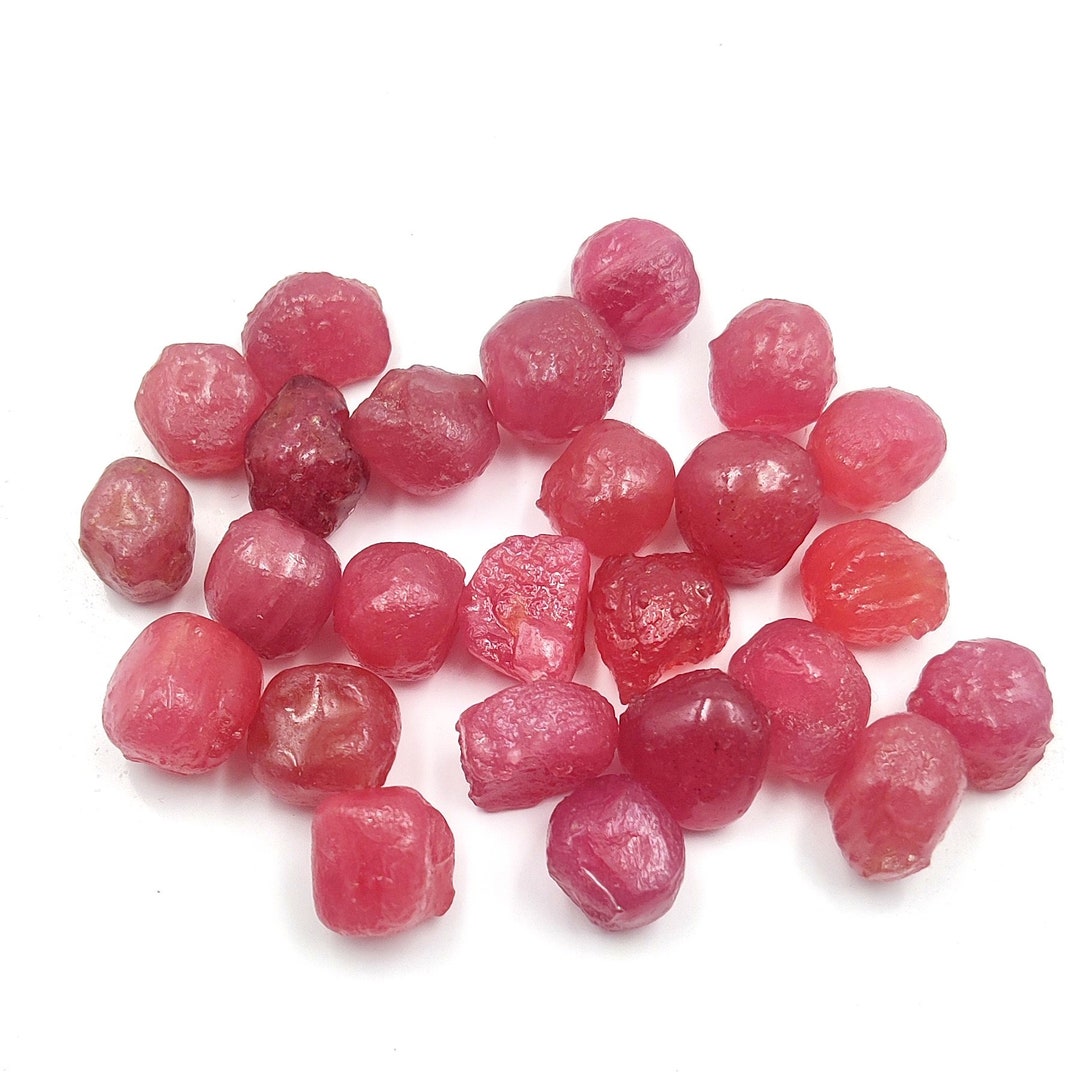 Lead Glass Field Ruby Raw 10 / 25 Piece LOT , Ruby Natural Gemstone Raw ...