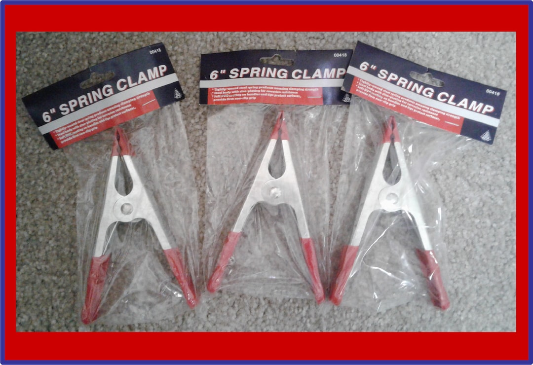 6" Inch Metal Spring Clamps With Rubber Tips - Large Clips (set of 3 ...