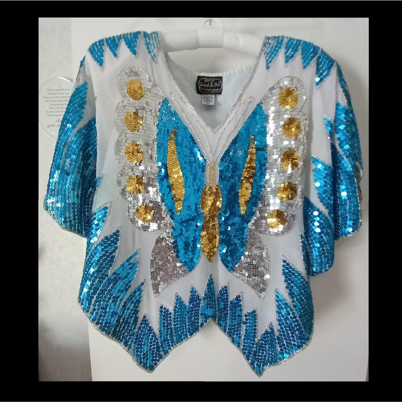 Sequin Butterfly Top - Etsy