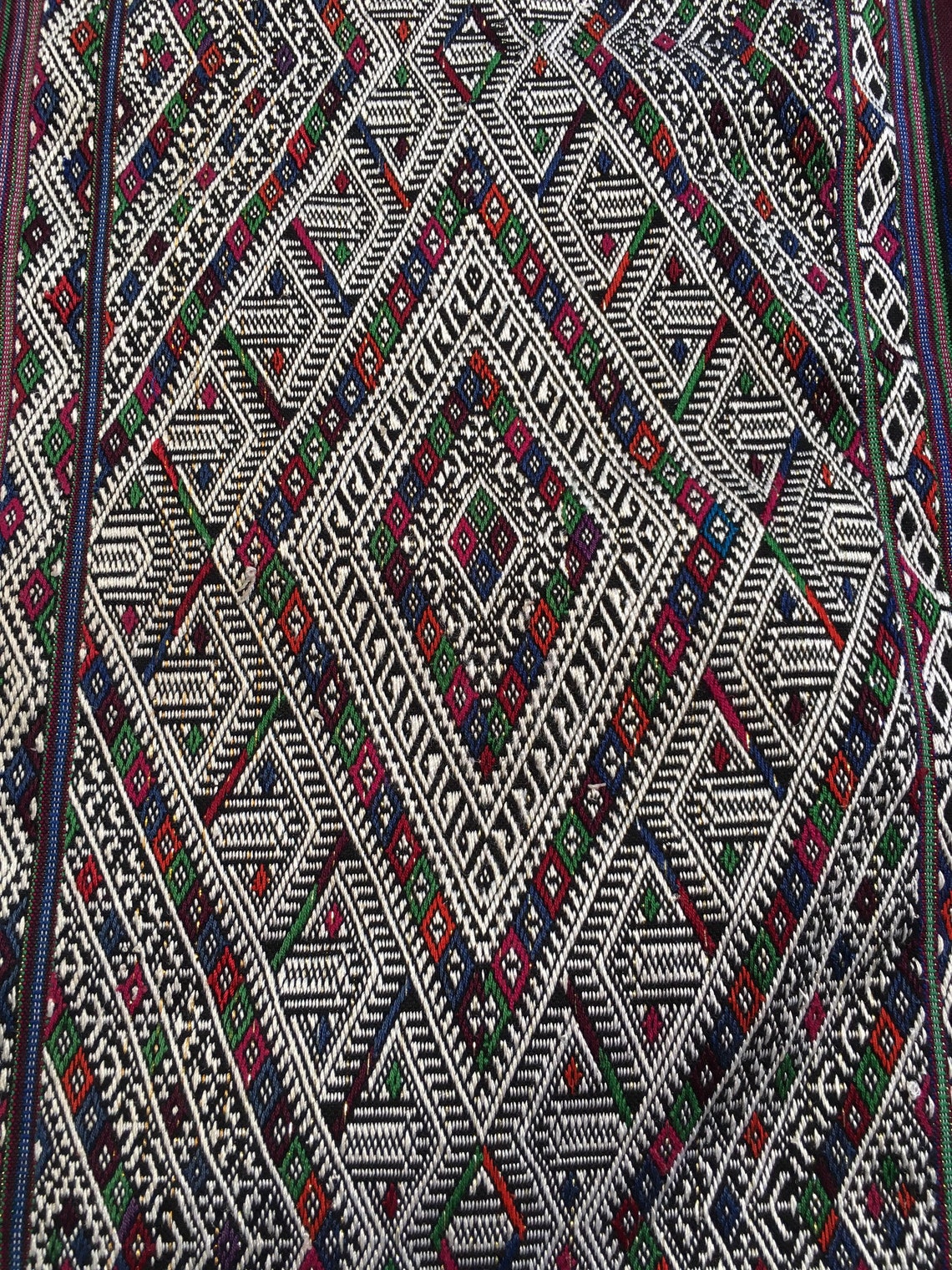 Tribal hand embroidery fabric vintage 742B | Etsy