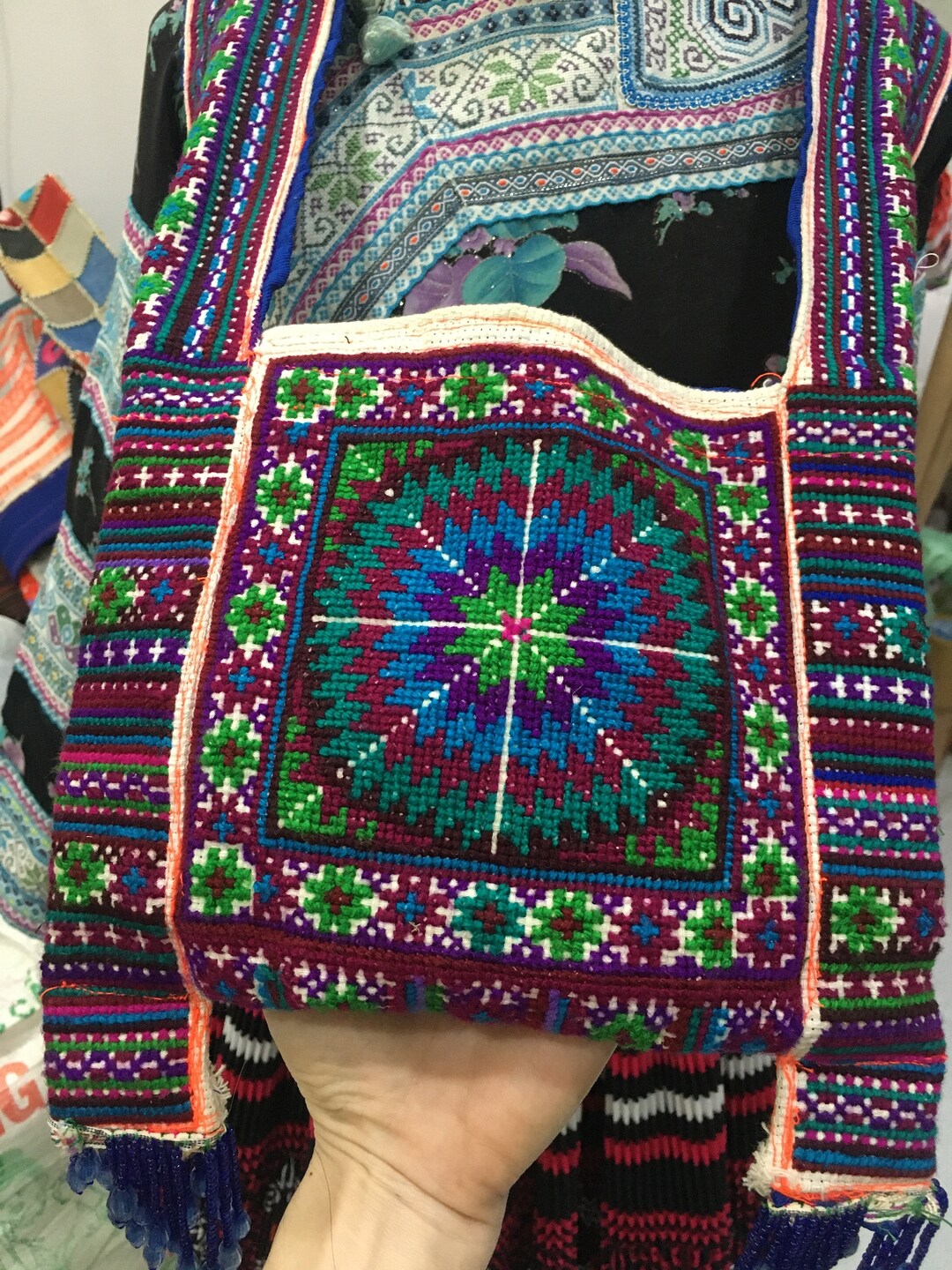 Hand Cross Stitch Embroidery Hmong Bag Vintage (T2) - Etsy