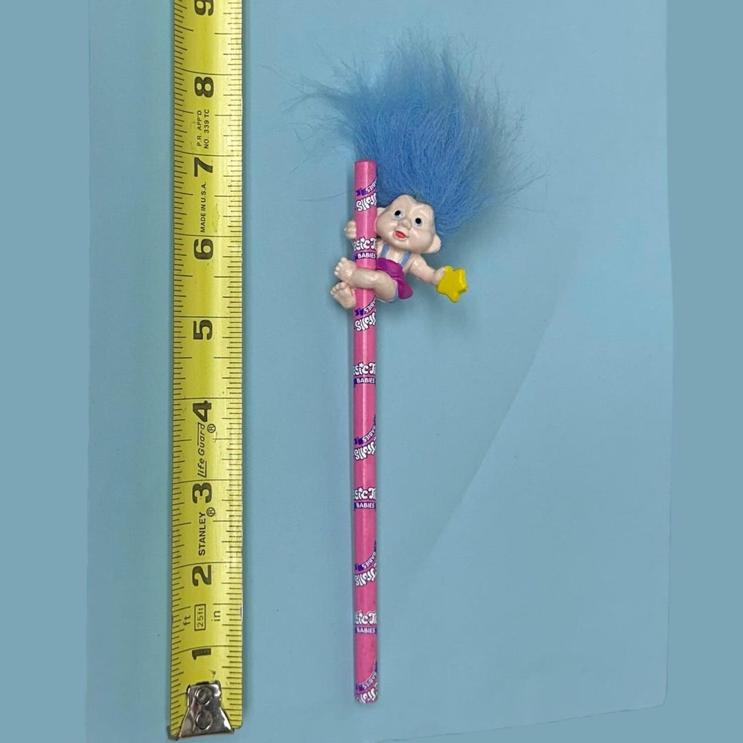 Vintage Applause Magic Troll Babies Troll Doll Pencil Topper Blue Hair ...