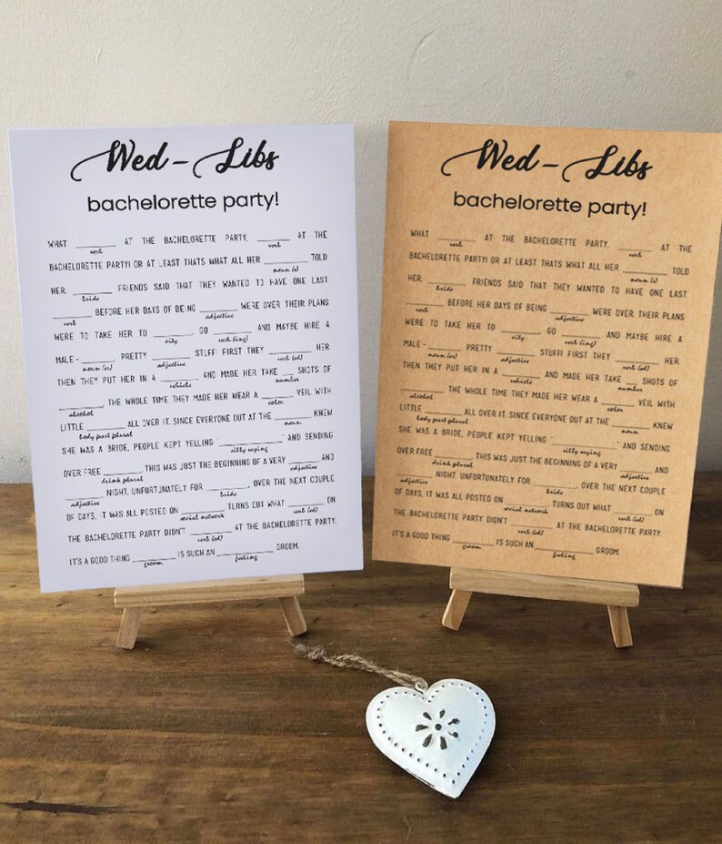 4 in 1 Wed-libs Wedding Mad Libs Games Printable Instant - Etsy