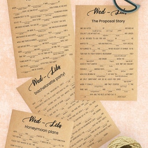 4 in 1 Wed-libs Wedding Mad Libs Games, Printable Instant Download ...
