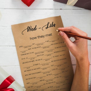 4 in 1 Wed-libs Wedding Mad Libs Games, Printable Instant Download ...