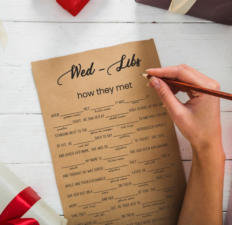 4 in 1 Wed-libs Wedding Mad Libs Games Printable Instant - Etsy