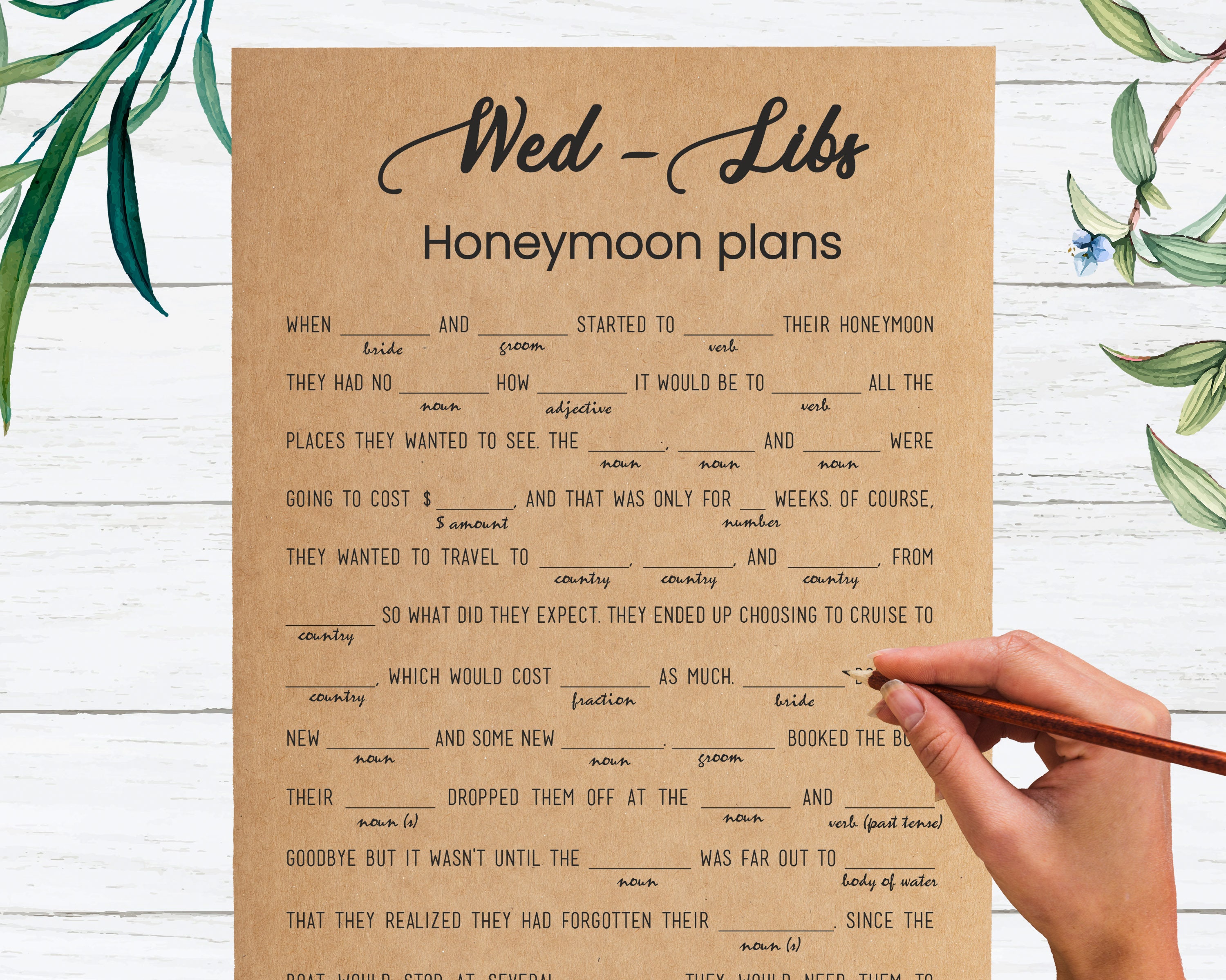 4 in 1 Wed-libs Wedding Mad Libs Games Printable Instant - Etsy