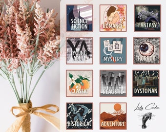 Library Genre Stickers - Etsy