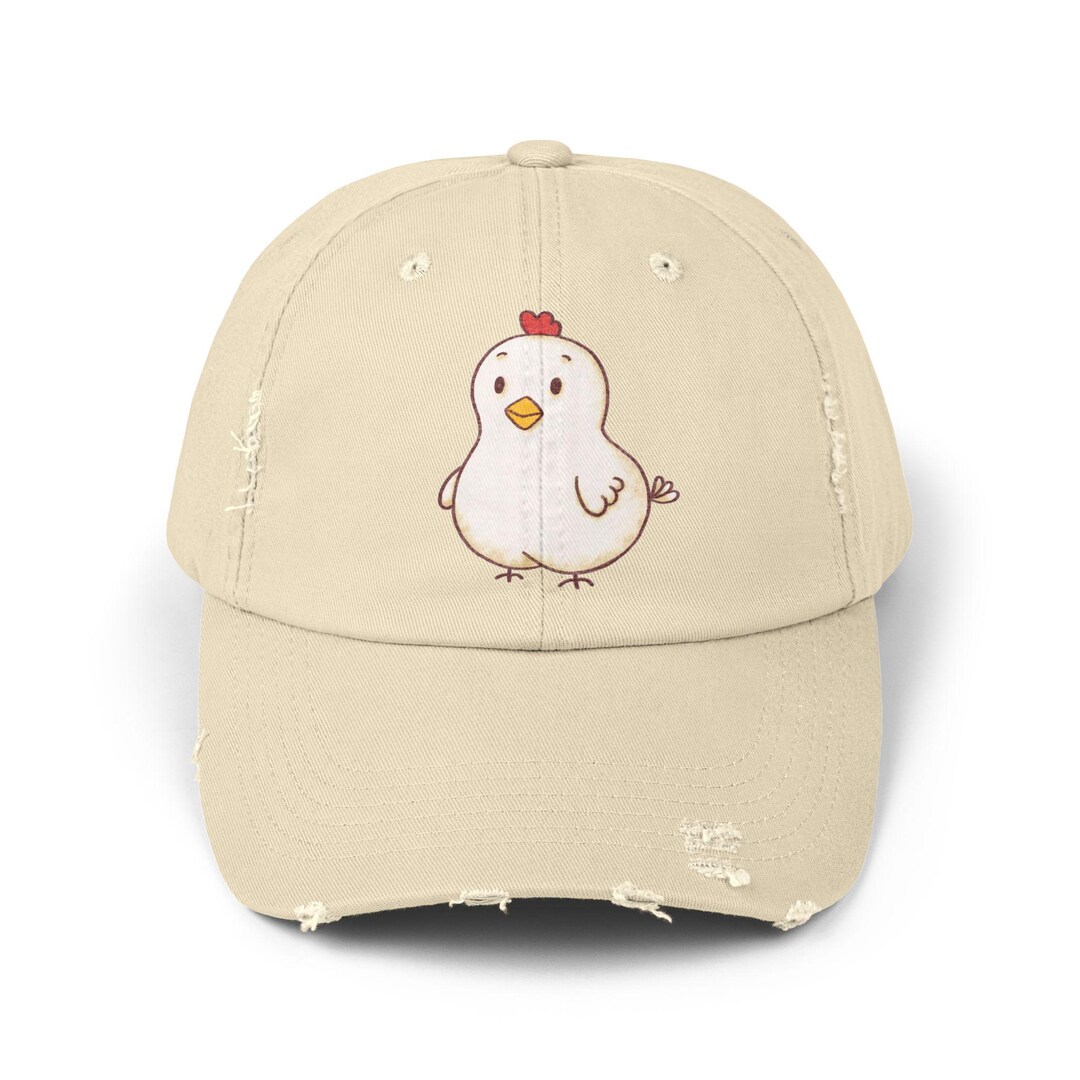 Chick Illustration Distressed Cap | Vintage Style Baseball Hat - Etsy