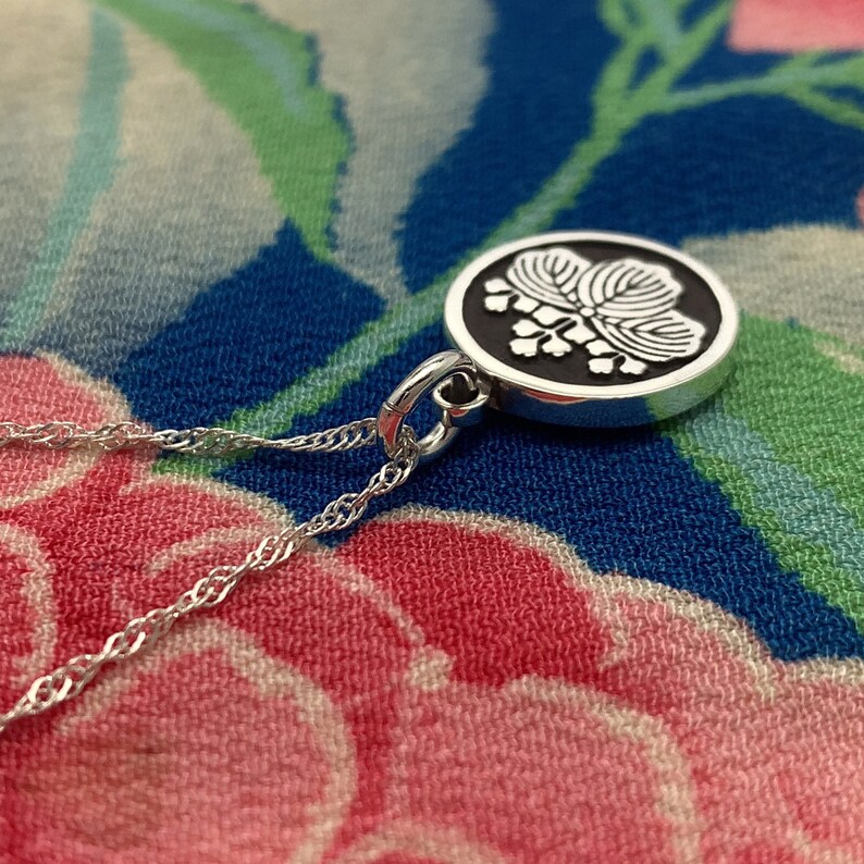 Kamon Necklace,sterling Silver Kamon Pendant,japanese Style Jewelry ...