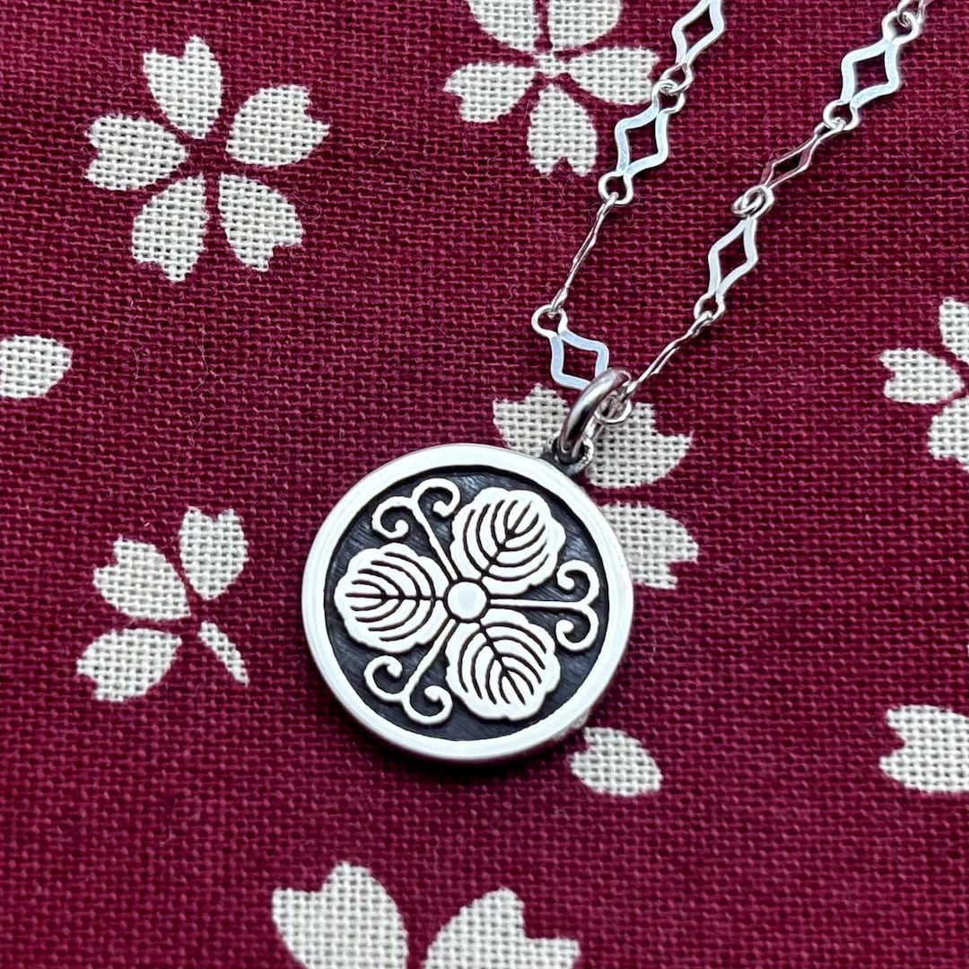 Kamon Necklace,sterling Silver Kamon Pendant,japanese Style Jewelry ...
