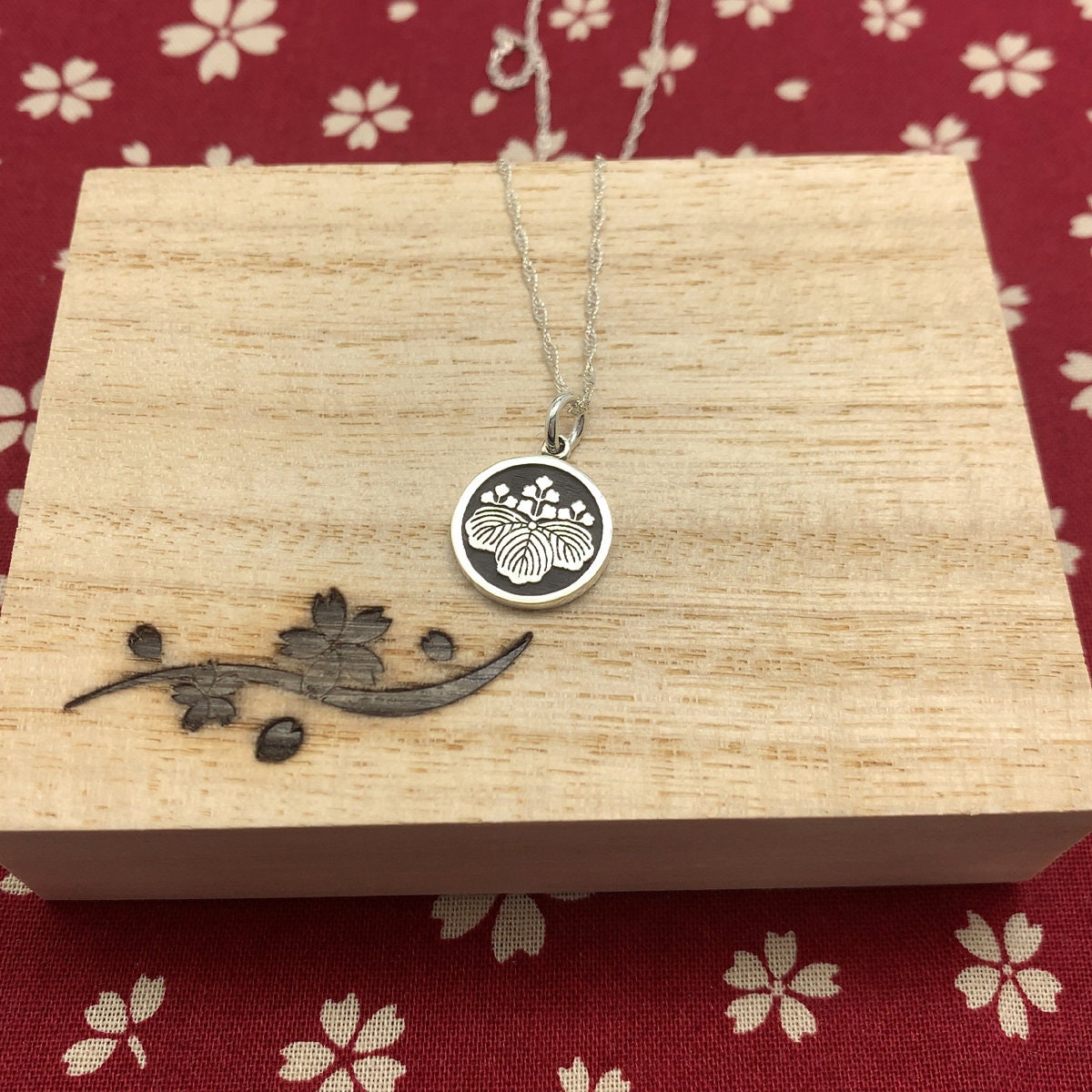 Kamon Necklace,sterling Silver Kamon Pendant,japanese Style Jewelry ...