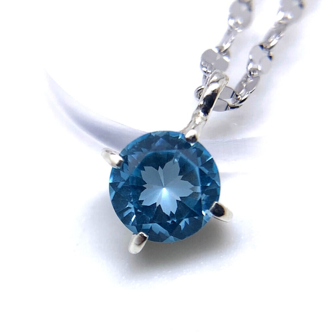 Blue Topaz,cherry Blossom Necklace,sterling Silver,sakura in Cut,kimono ...