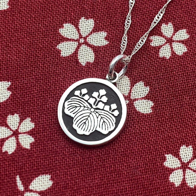 Kamon Necklace,sterling Silver Kamon Pendant,japanese Style Jewelry ...