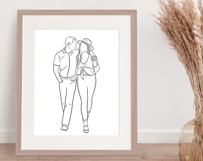 Custom Family Line Drawing, Family Portrait, Custom Line Art, Mothers ...