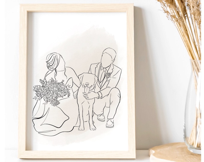 Custom Line Art Custom Line Portrait Personalized Portrait | Etsy