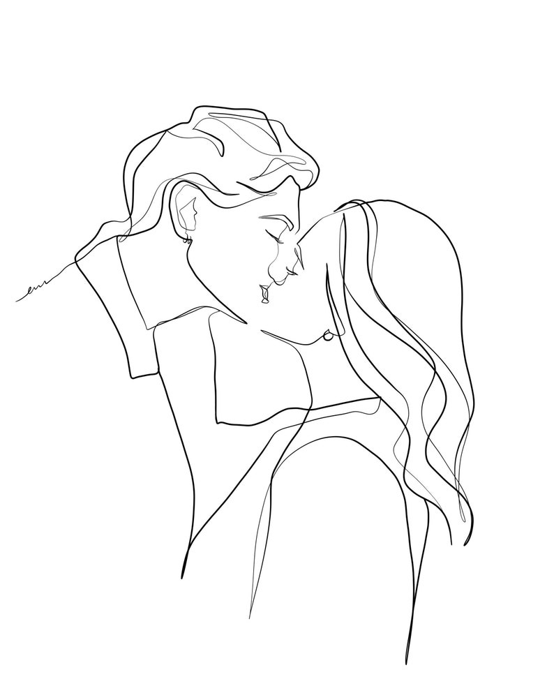 Custom One Line Drawing One Line Portrait Personalized - Etsy