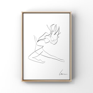 One Line Drawing One Line Dancing Girl One Line Print - Etsy
