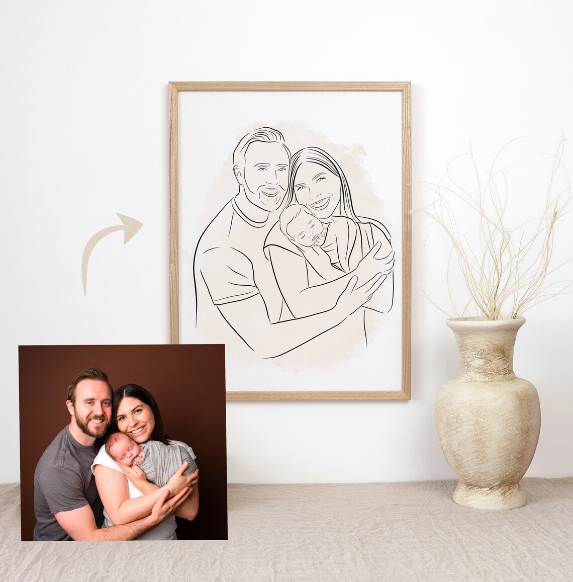 Custom line art Custom line portrait personalized portrait | Etsy