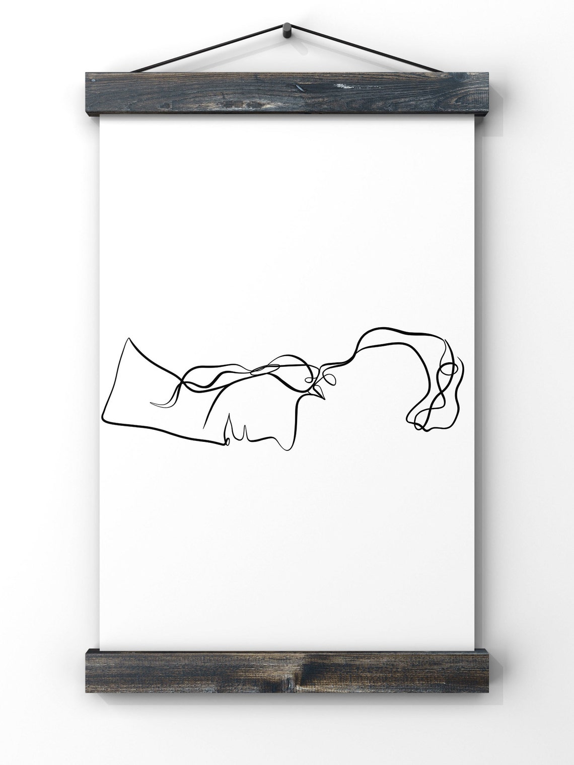 Couple One Line One Line Drawing Love Poster Heart Love | Etsy