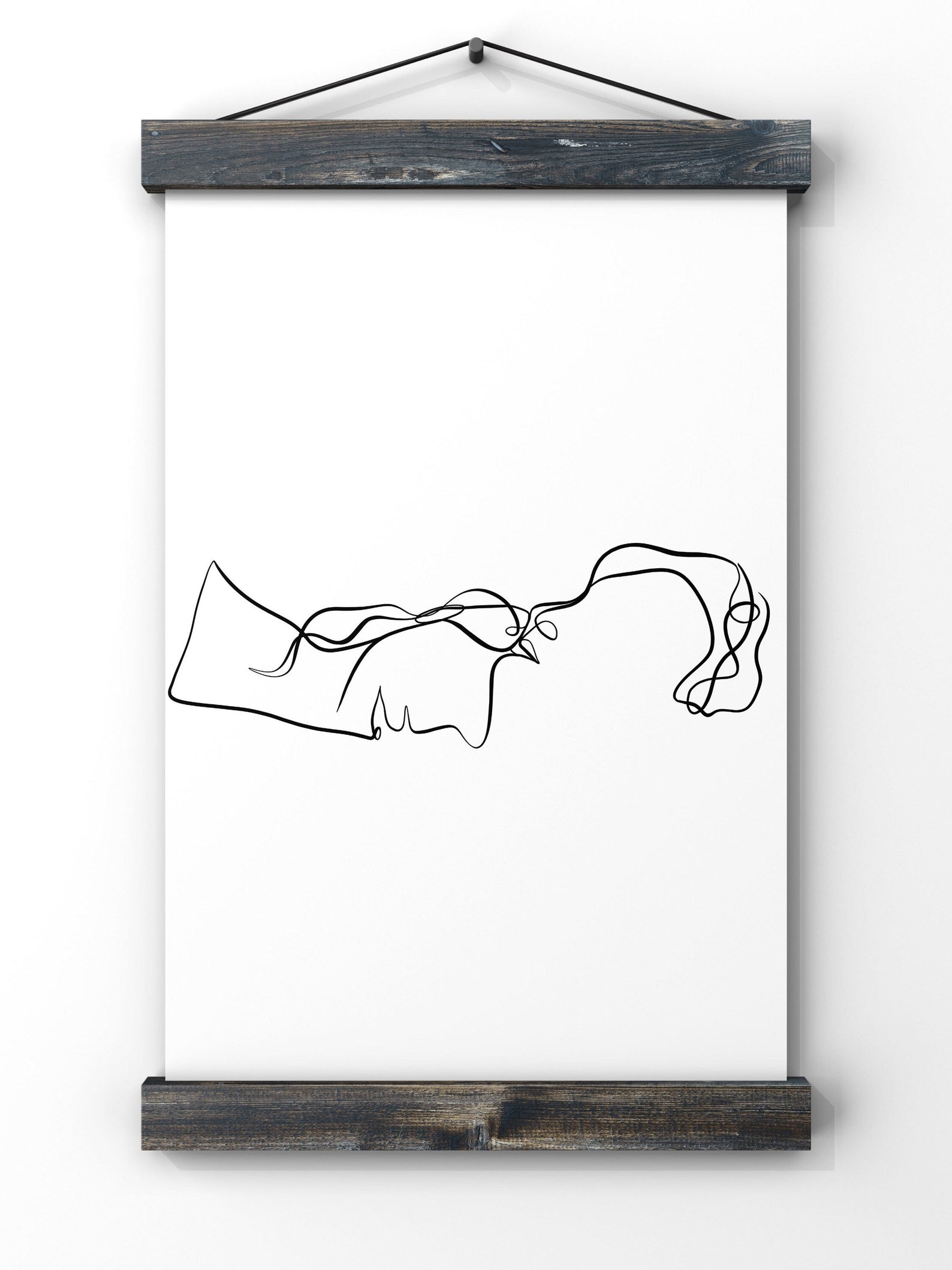 Couple One Line One Line Drawing Love Poster Heart Love | Etsy