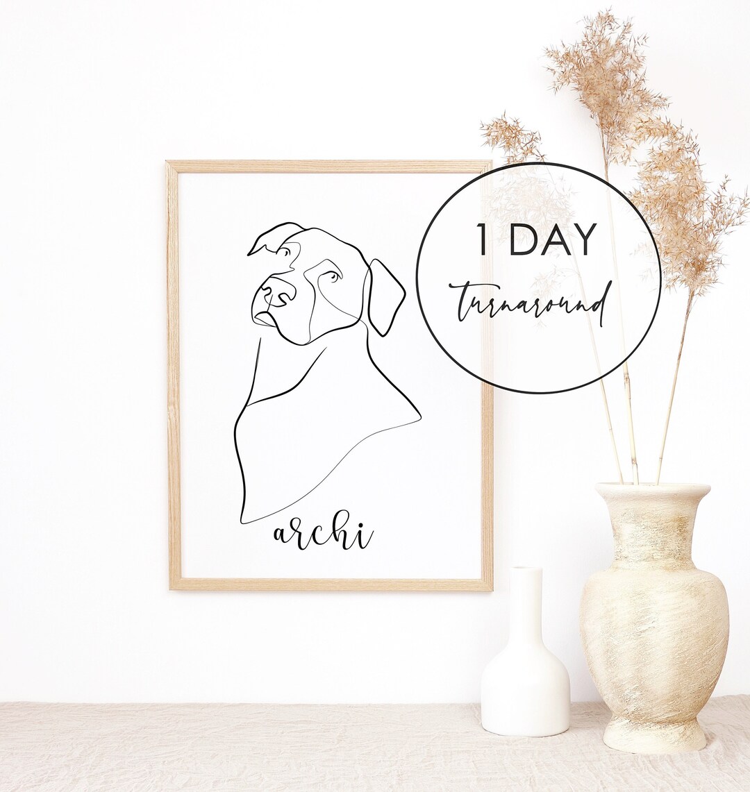 CUSTOM PET PORTRAIT, Custom Line Art, Pet Portrait Drawing From a Photo ...