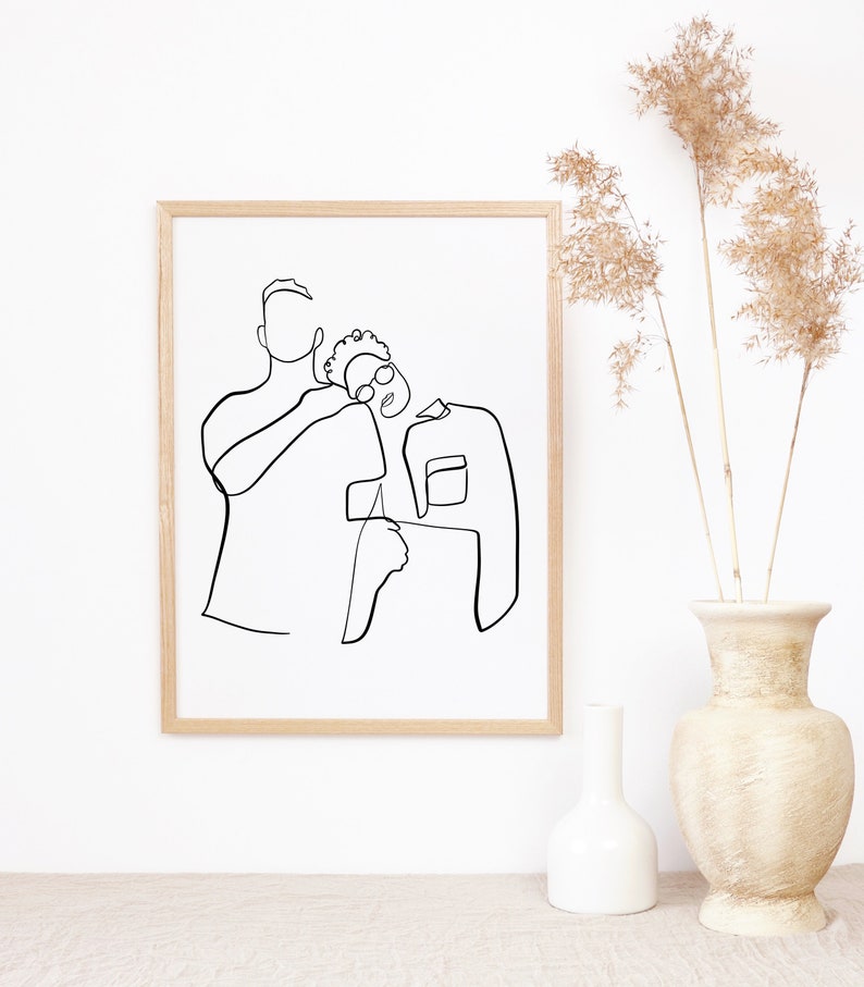 Custom One Line Drawing One Line Portrait Personalized - Etsy Canada