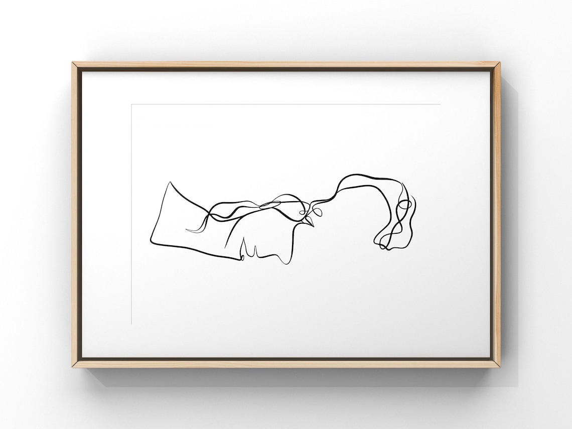 Couple One Line One Line Drawing Love Poster Heart Love | Etsy