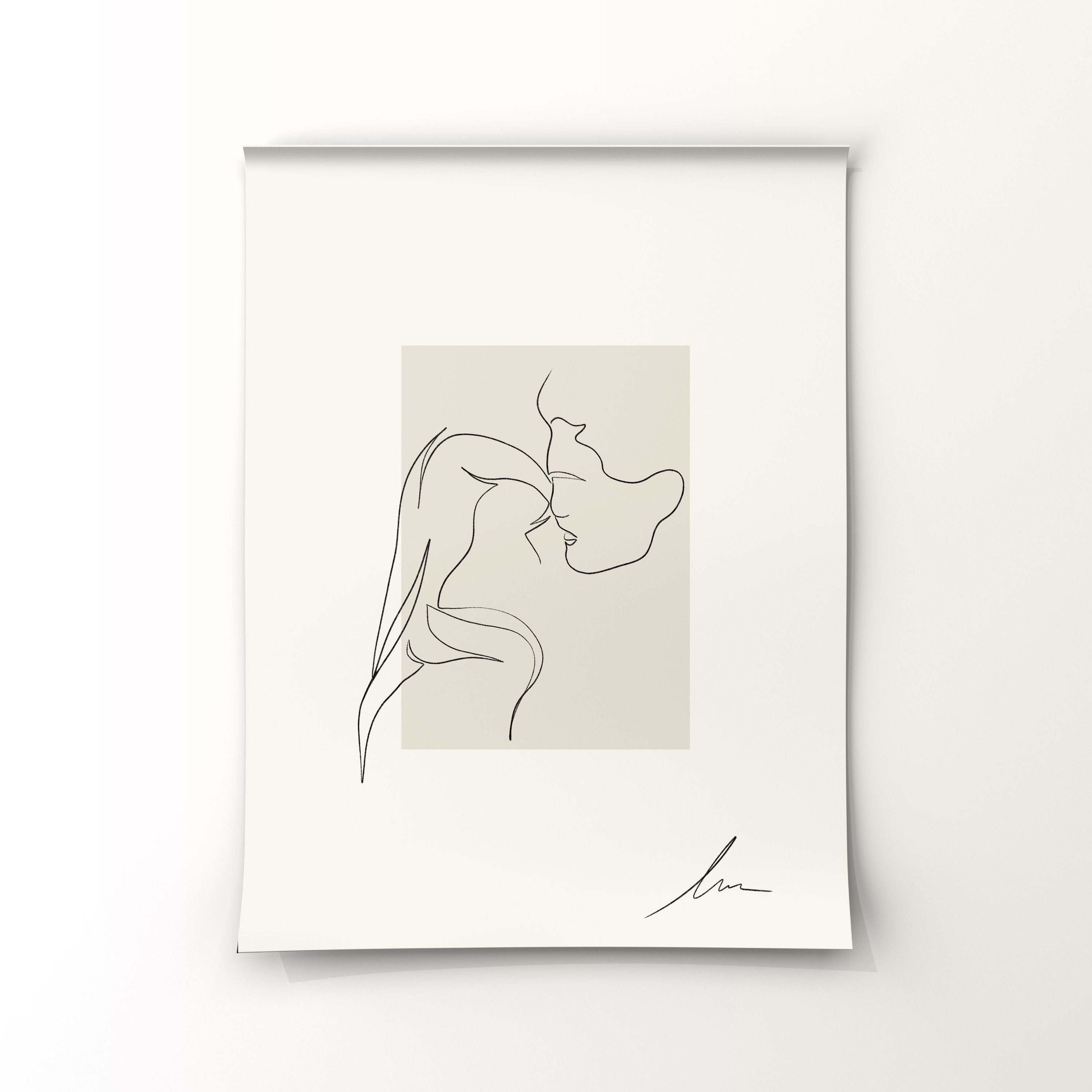 Single Line Print Love Poster Heart Art Romantic Gifts Love | Etsy