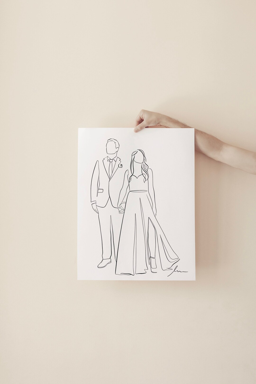 Custom Line Art Portrait • Minimalist Digital Illustration • Couple ...