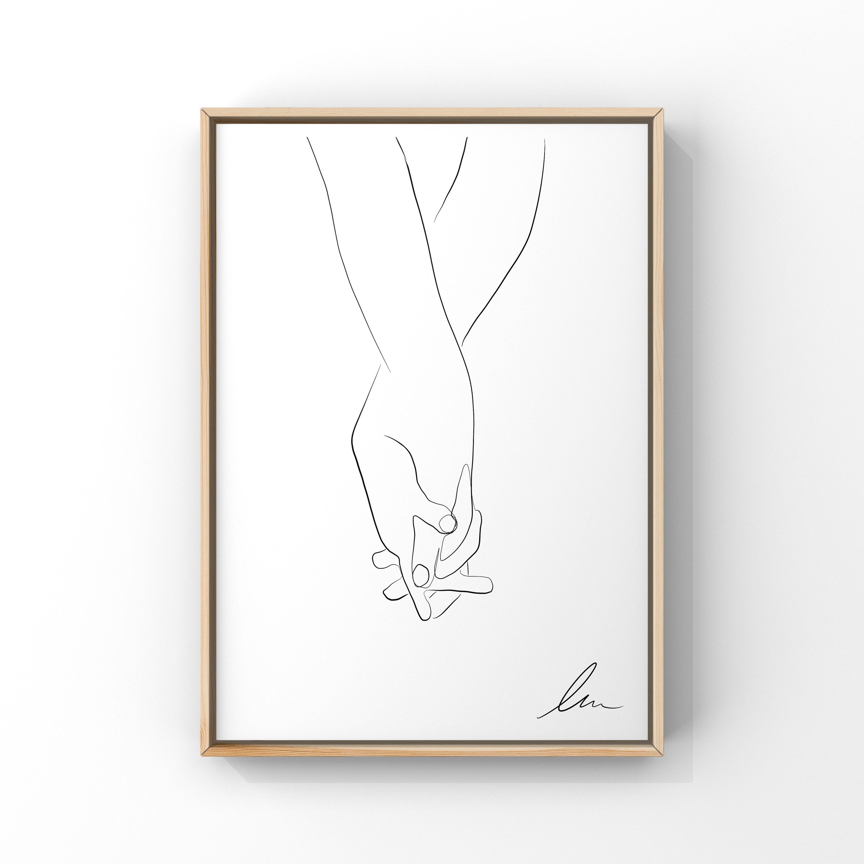Couple Print One Line Drawing Hand One Line Line | Etsy