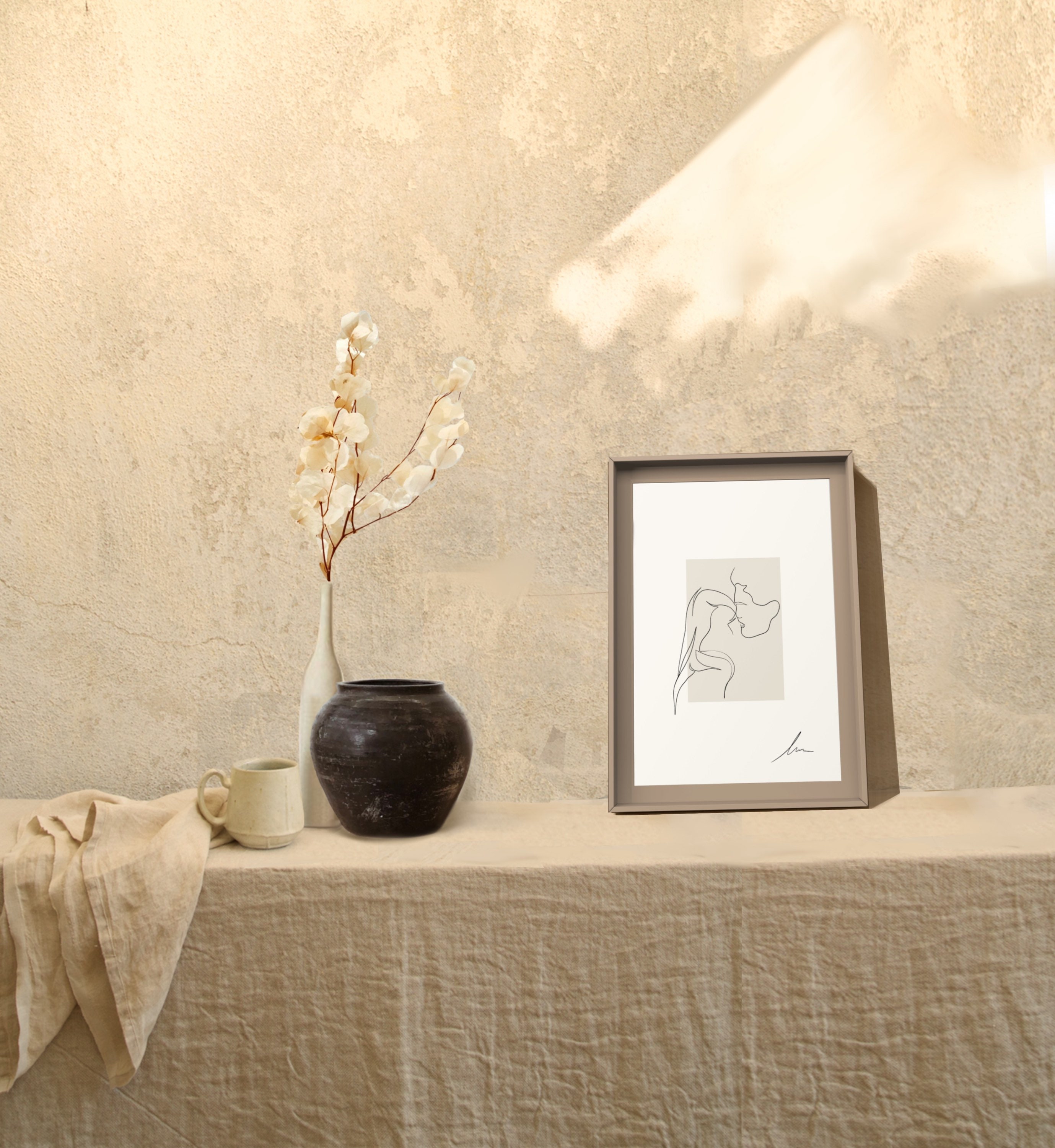 Single Line Print Love Poster Heart Art Romantic Gifts Love | Etsy